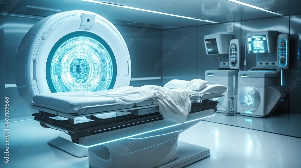 Computed Tomography( CT) Scan: "A CT scanner in a hospital room with a ...
