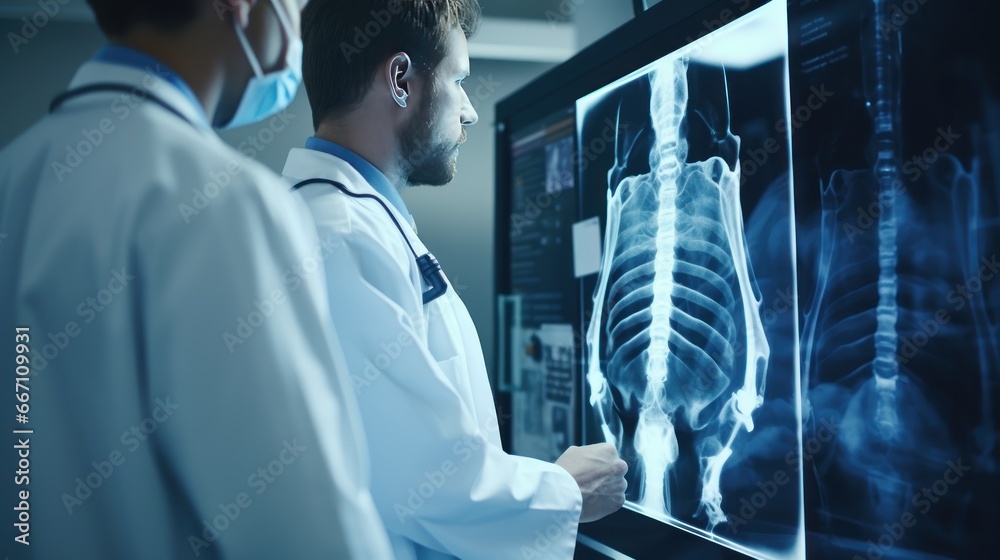 X - ray Imaging: A radiology technician positioning a patient for a ...