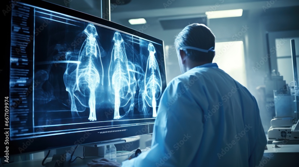 X - ray Imaging: A radiology technician positioning a patient for a ...