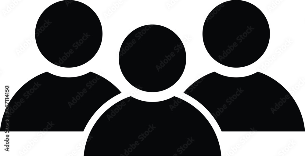 Group of people or group of users / friends flat vector icon for apps ...