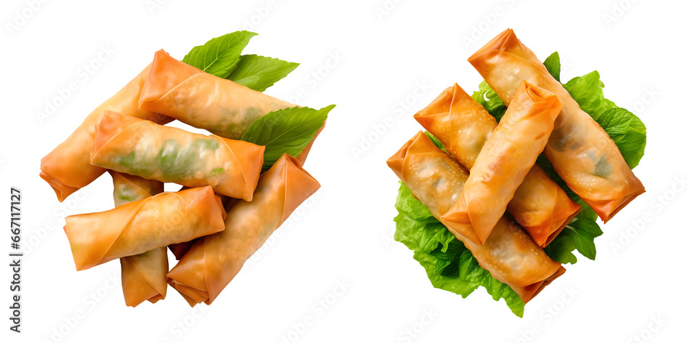Spring rolls, transparent background, isolated image, generative AI ...
