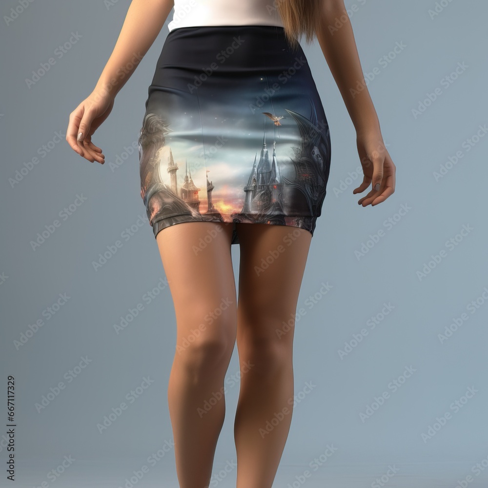 Lady Model wearing a Super Tight Skirt. Seductive & Provocative ...