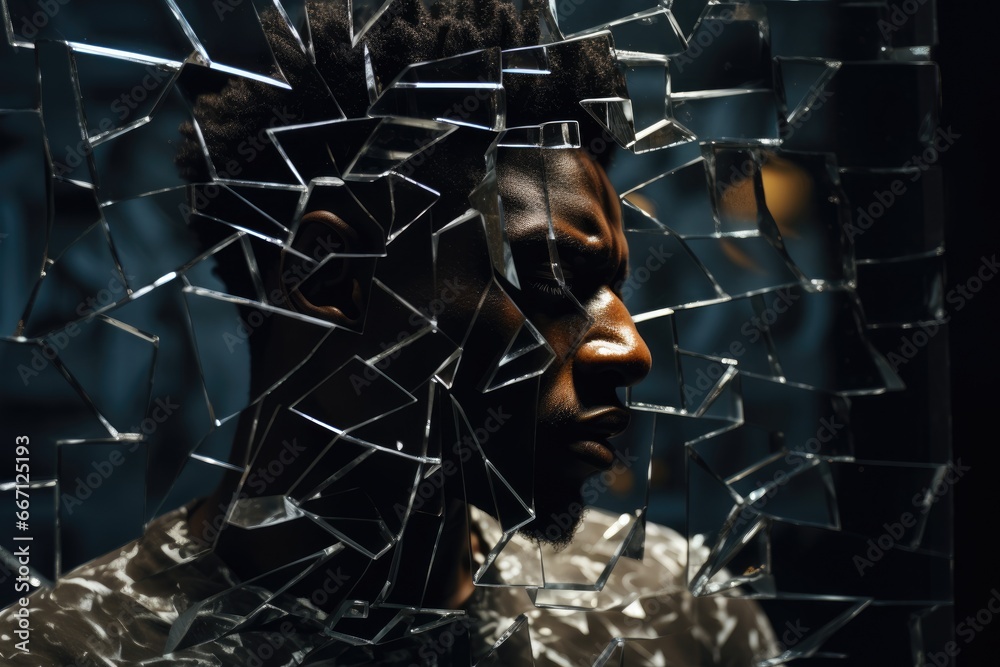 Man looking through a broken glass. Behind Shattered Glass: The Pain ...