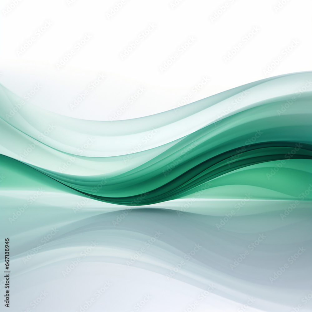 Fondo abstracto con formas sinuosas y difuminado de color verde y ...