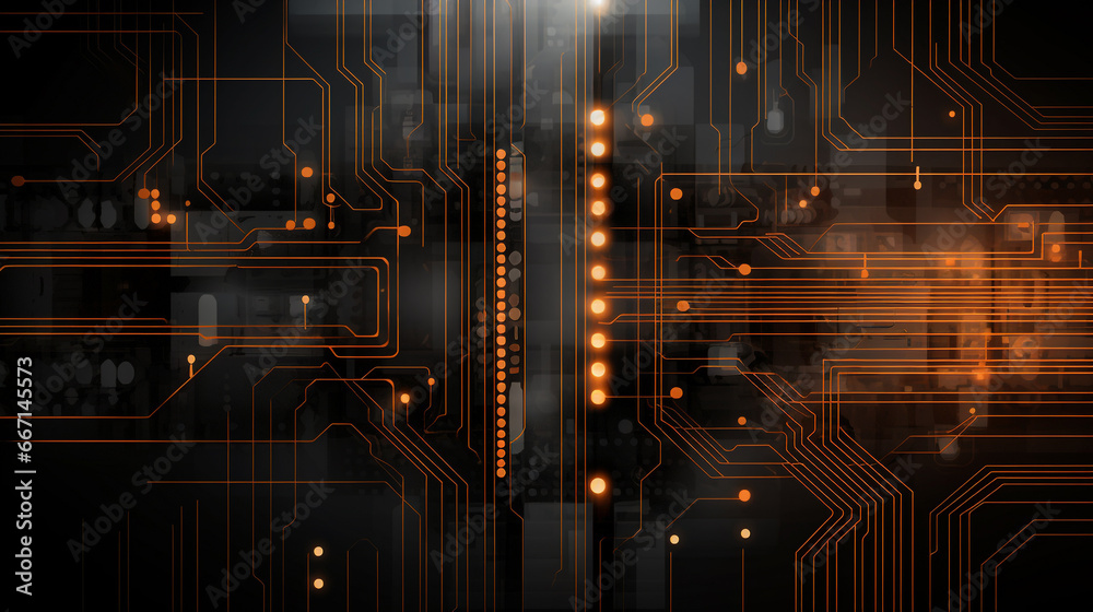 Graphic illustration of electronic circuit board design and schematic ...