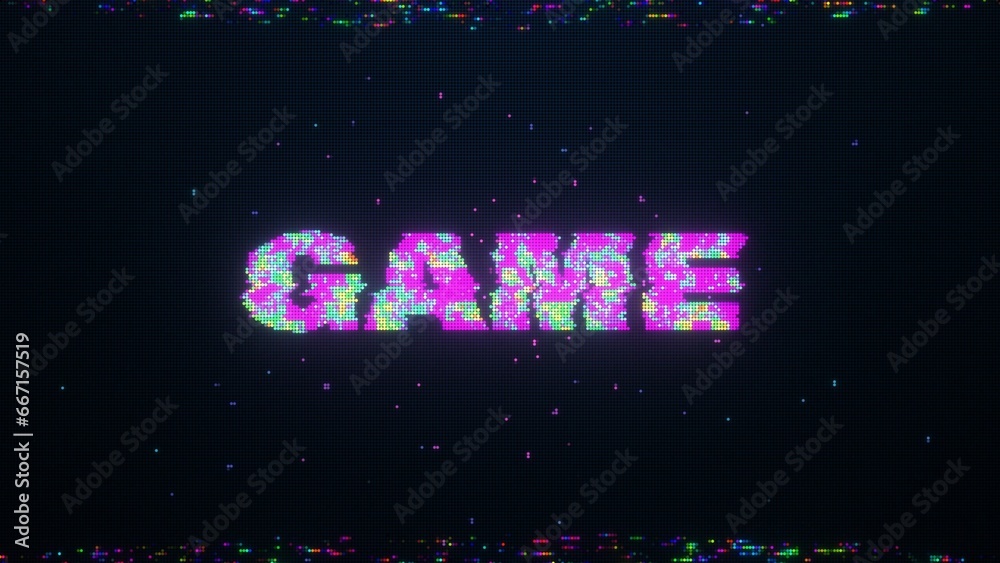 Gaming Colorful Pixel Glitchy Title Intro Stock Template | Adobe Stock