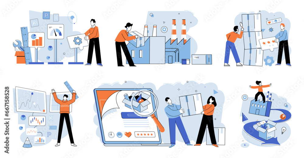 Quality control. Vector illustration. Exploring new quality control ...