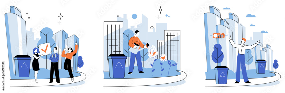 Clean city. Vector illustration. Recycling isintegral part of clean ...