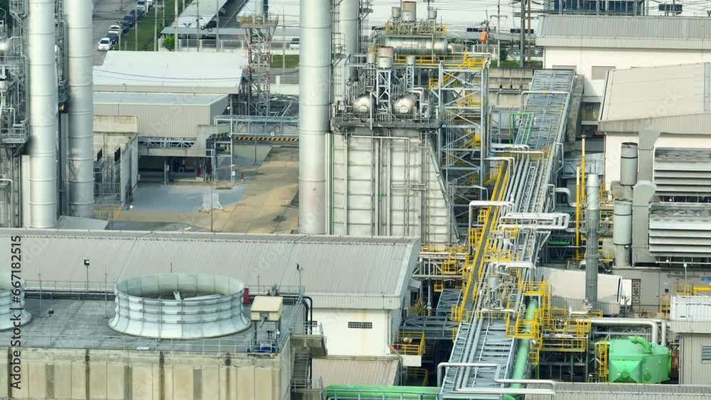 The power plant, seen from above by drone, emerges as a modern marvel ...