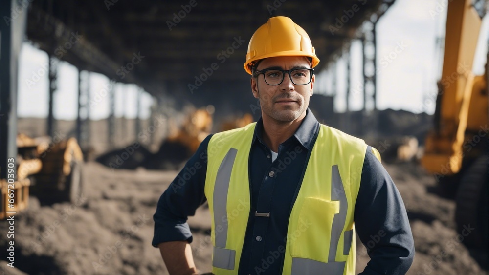 ale engineer wearing uniform, protective eye glasses and hard hat ...