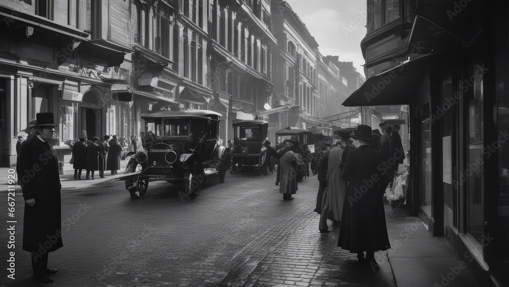 Old black and white street photographs from the Victorian era Stock ...