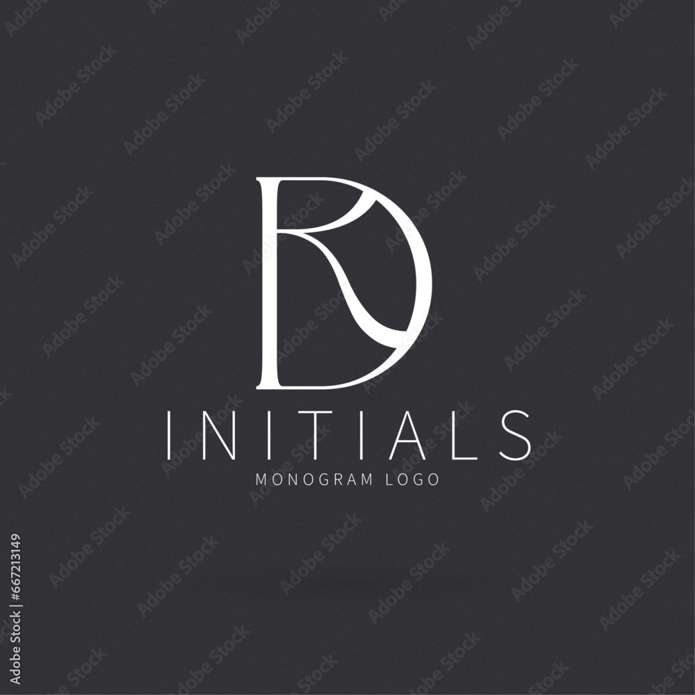 Typography Initial Letter Brand Logo, DR Initial, DR logo, DR letter ...