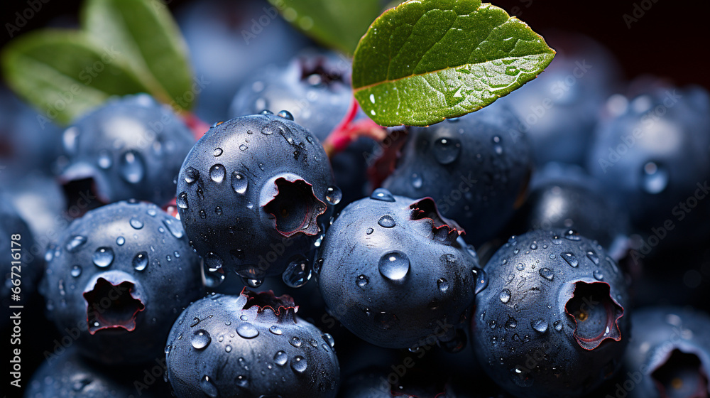 Superfood spotlight: A macro image of blueberries, highlighting the ...