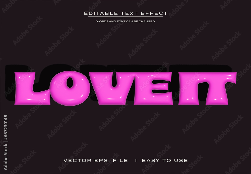 Pink Love Text Effect Stock Template | Adobe Stock