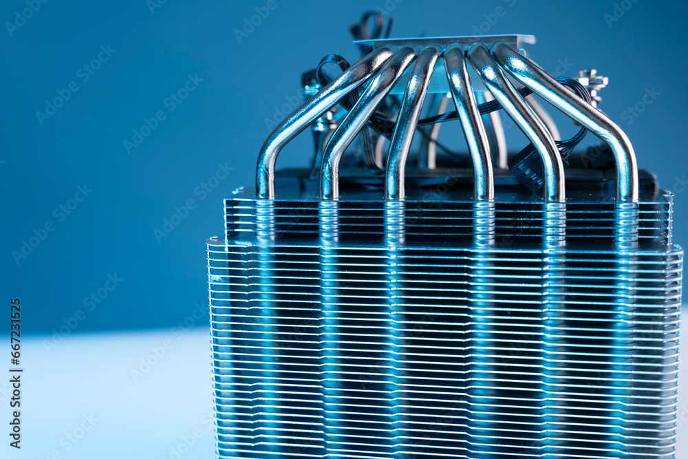 Computer fan. modern powerful cooler for cooling the CPU Stock Photo ...