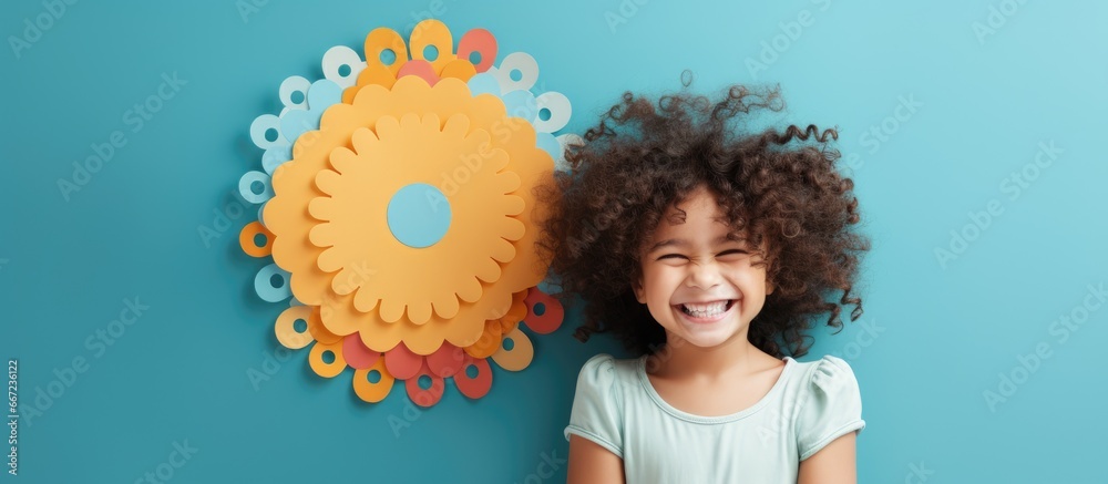 Kid holds paper with different emotions happy relaxed satisfied for ...