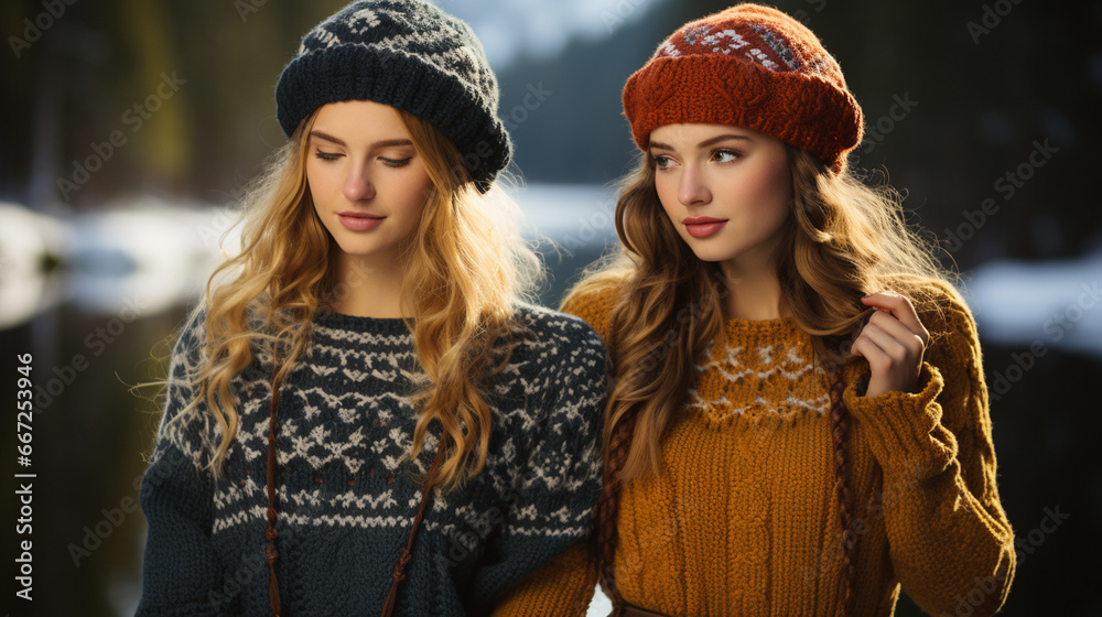 Nordic patterns: Traditional Nordic-inspired hand-knitted items with ...