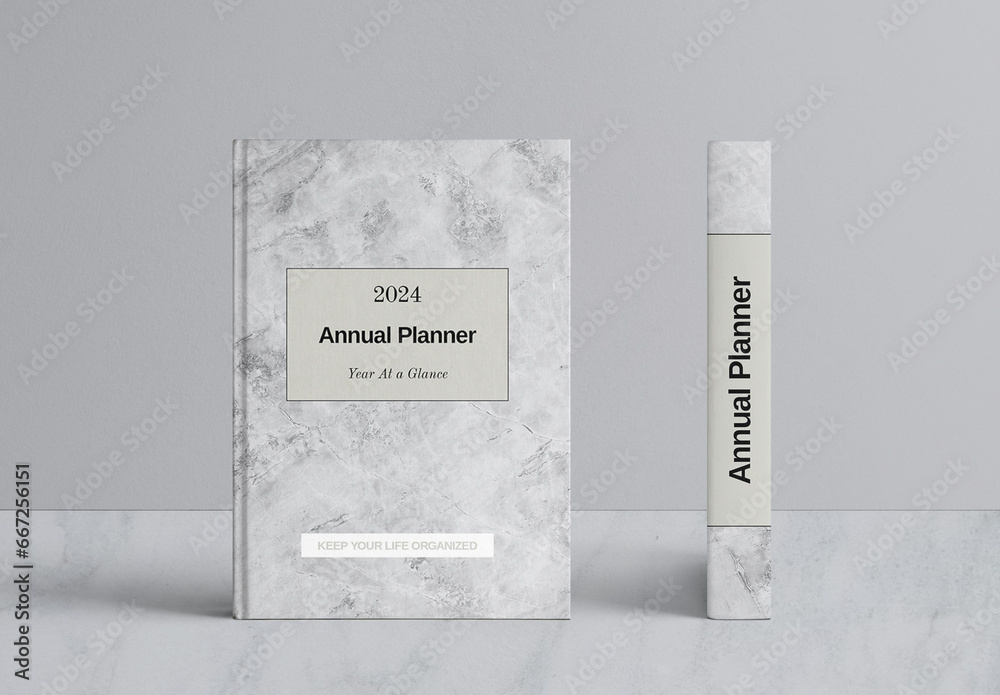 Annual Planner 2024 Layout Stock Template | Adobe Stock