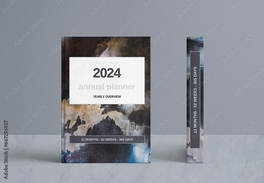 Annual Planner 2024 Layout Stock Template | Adobe Stock