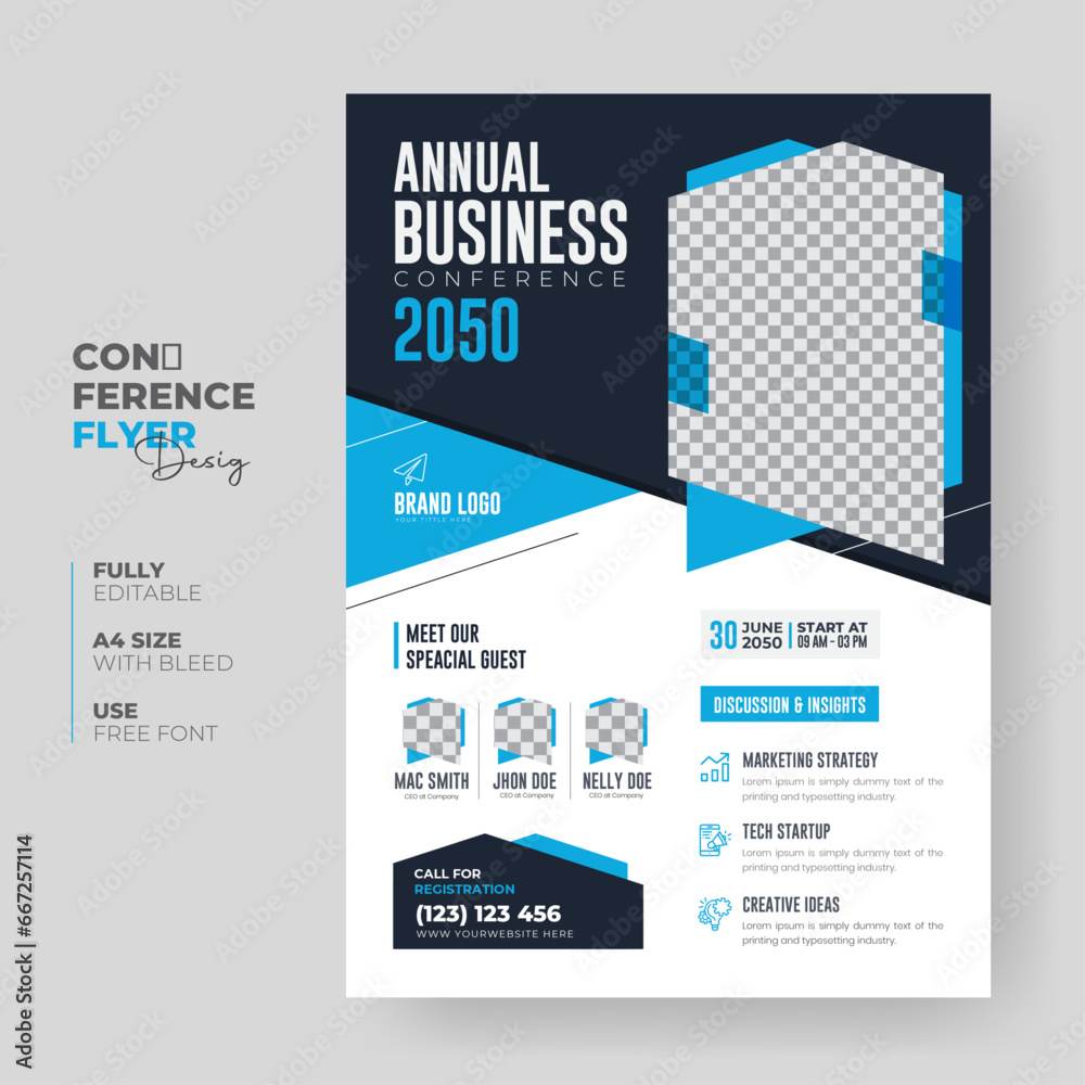 Corporate Business flyer template or Business flyer layout, Conference ...