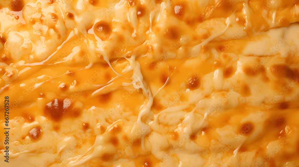 cheesy background; a greasy cooked wallpaper of melted pizza surface ...