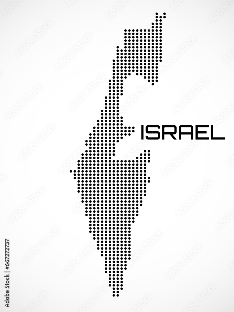 Dotted map of Israel on white background. Vector illustration Stock ...