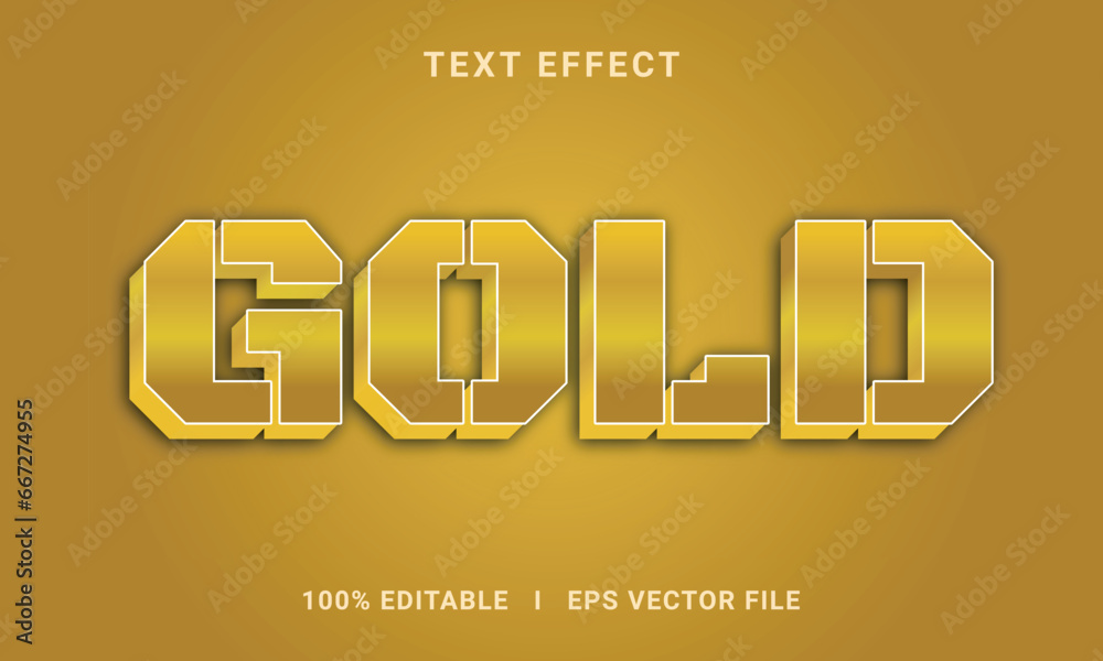 Gold text effect editable modern lettering font style Stock Vector ...