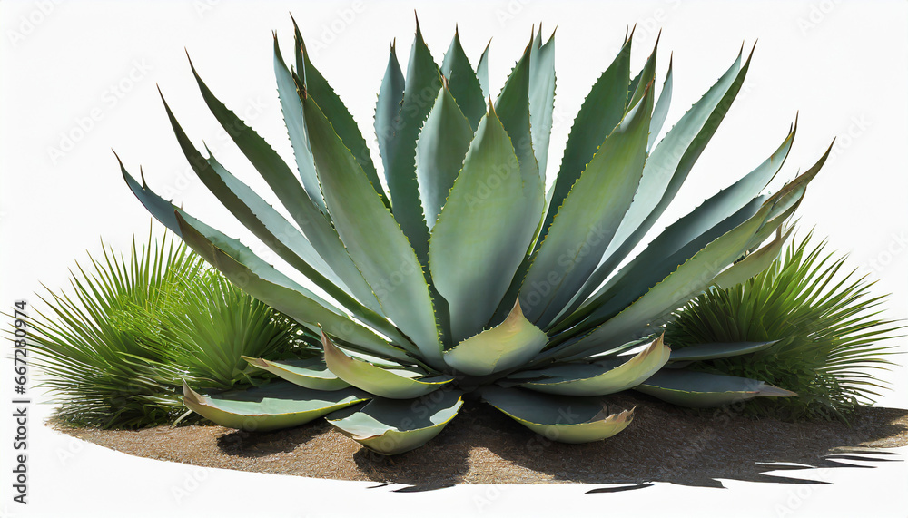 agave bush png file of isolated cutout object with shadow on ...
