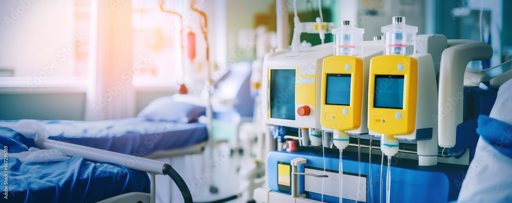 recovery ICU intensive care unit room ward with life support at ...