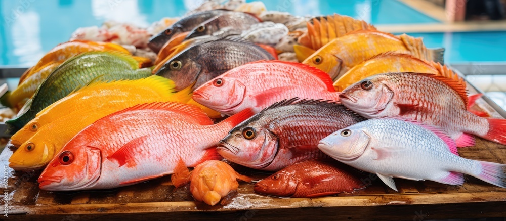 Photo & Art Print Assorted fish showcased at Kota Kinabalu s fish ...