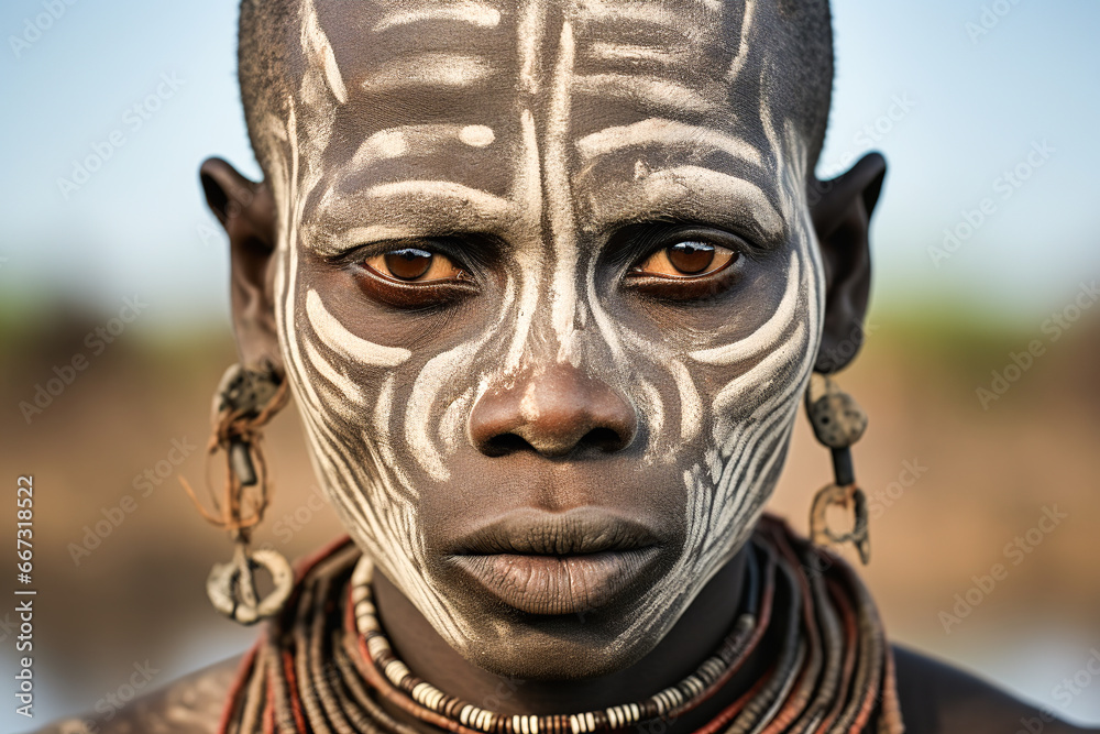 Generative AI illustration of portrait of african male of authentic ...