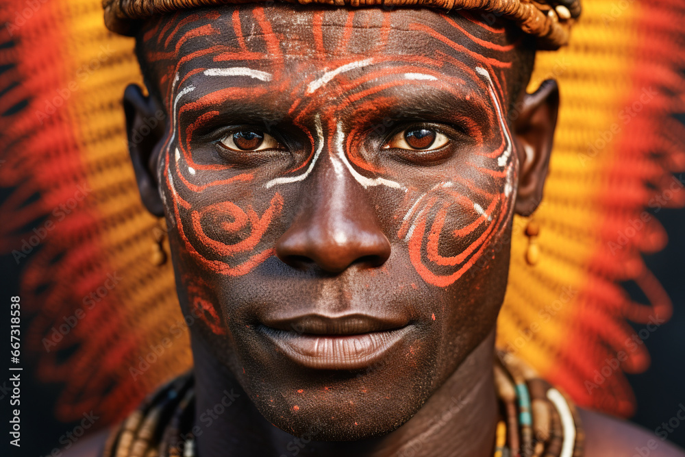 Generative AI illustration of portrait of african male of authentic ...