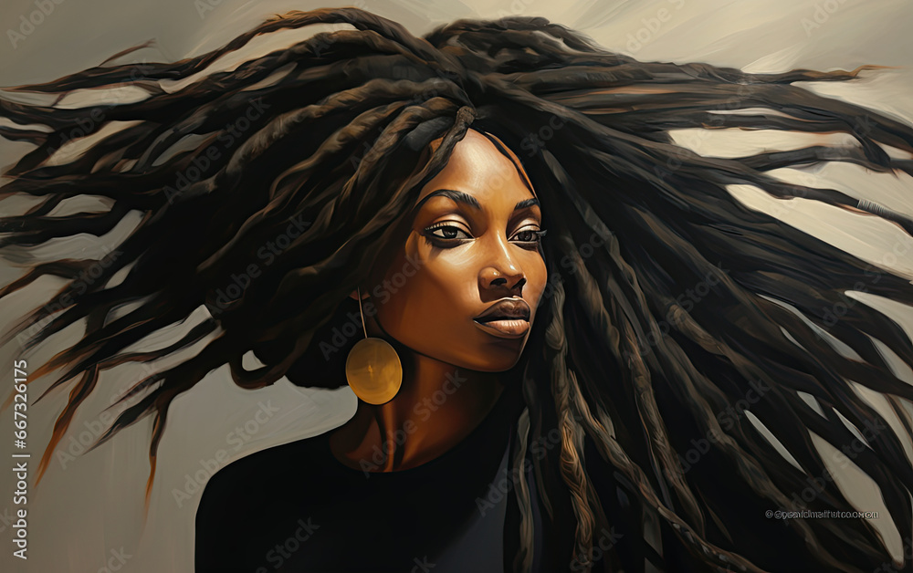 A picture of a beautiful young afro woman with big eyes, beautiful skin ...