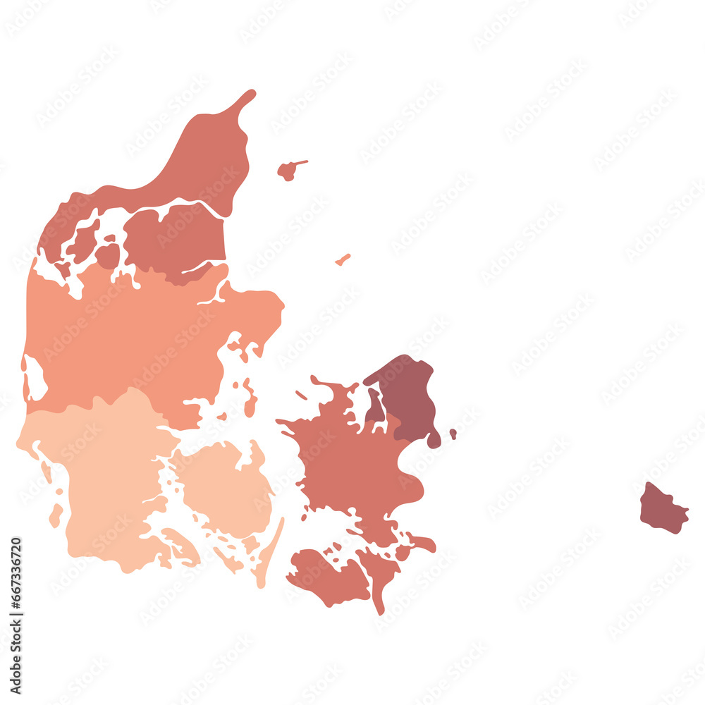 Denmark map with main regions. Map of Denmark Stock Illustration ...