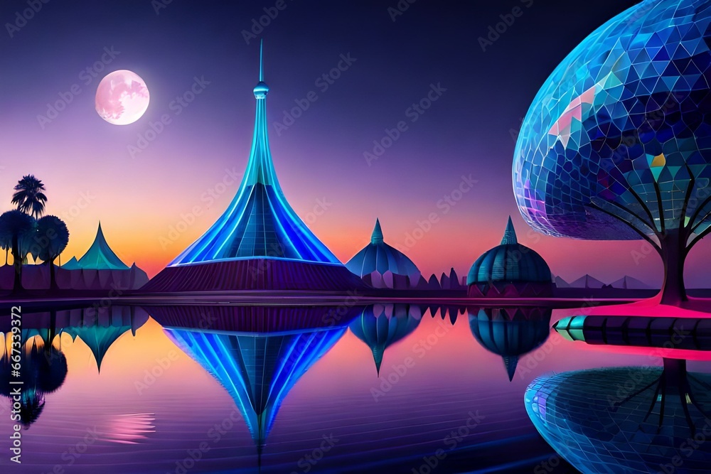 abstract night wallpaper | the midnight moon wallpaper, in the style of ...