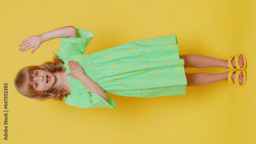 I swear to be honest. Sincere responsible child girl kid raising hand ...