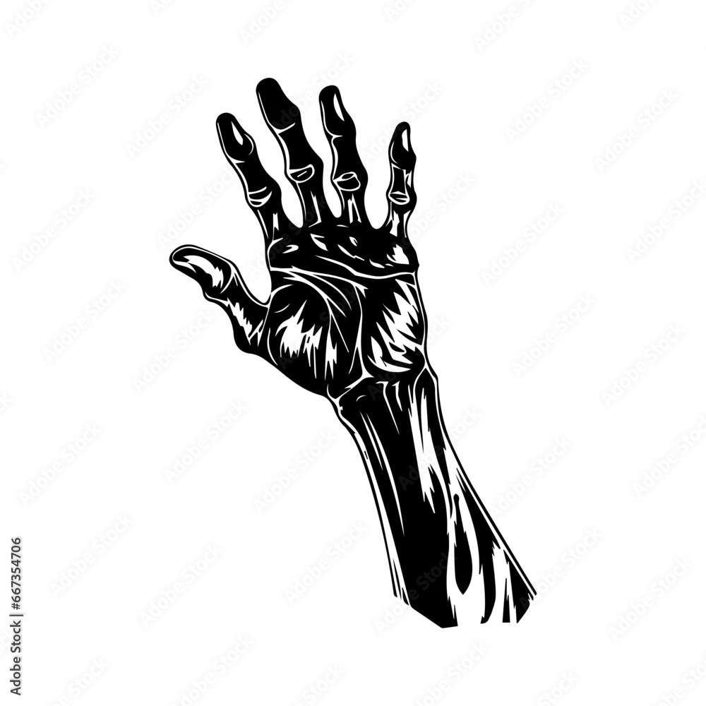 Zombie Hand , Clip Art Design Vector. Halloween Scary Grave. Arm ...