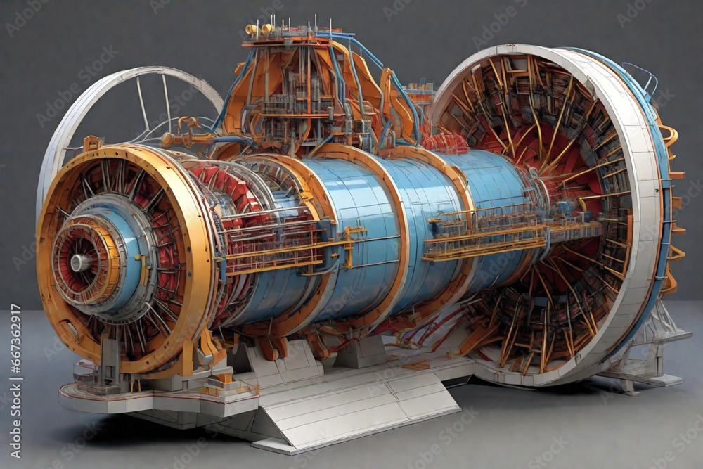 Hadron collider cad drawing. Created using generative AI tools Stock ...