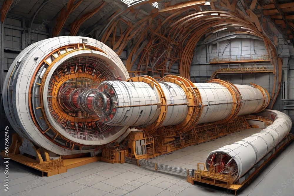 Hadron collider cad drawing. Created using generative AI tools Stock ...