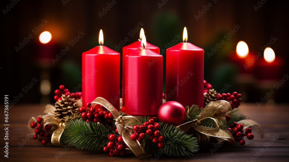 advent wreath with candles all around, signifying the dispelling of ...