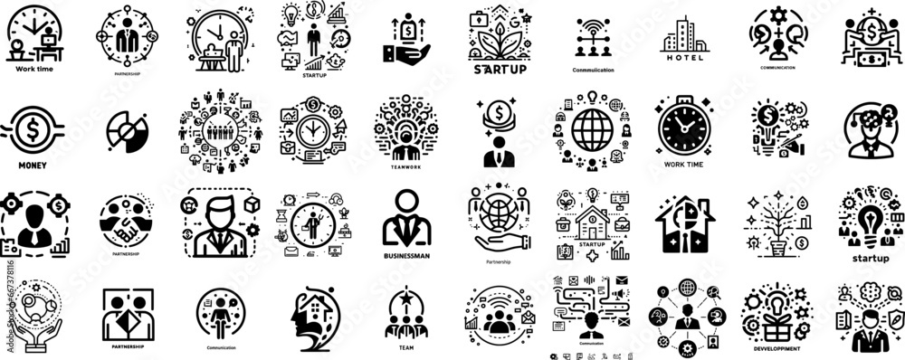 Venture Graphics: Business and Startup Icons and Pictograms, set of ...