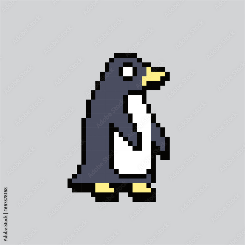 Pixel art illustration penguin. Pixelated cute penguin. cute penguin ...