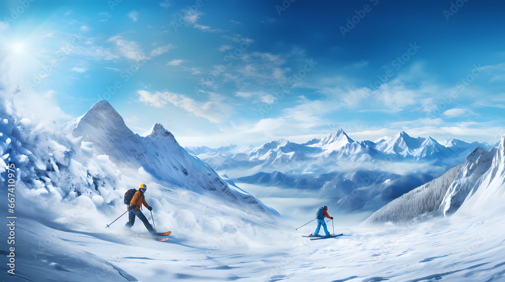 Ski resort background wallpaper poster PPT Stock Illustration | Adobe Stock