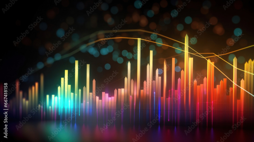 Dynamic market chart steady upward trajectory, graphically illustrating ...
