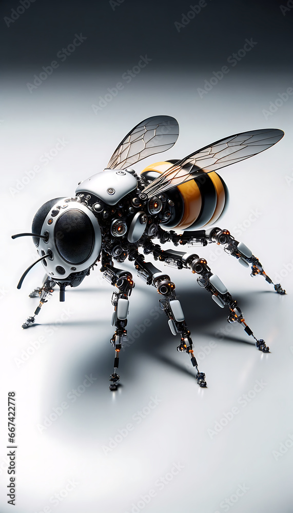 Ultra sharp photo-realistic representation of a robotic bee ...