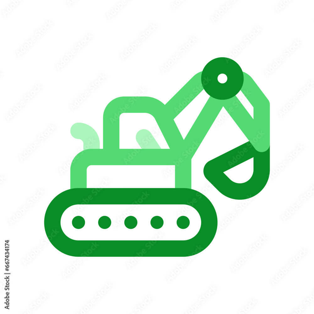 Editable excavator, tractor, machine, digger, loader vector icon ...