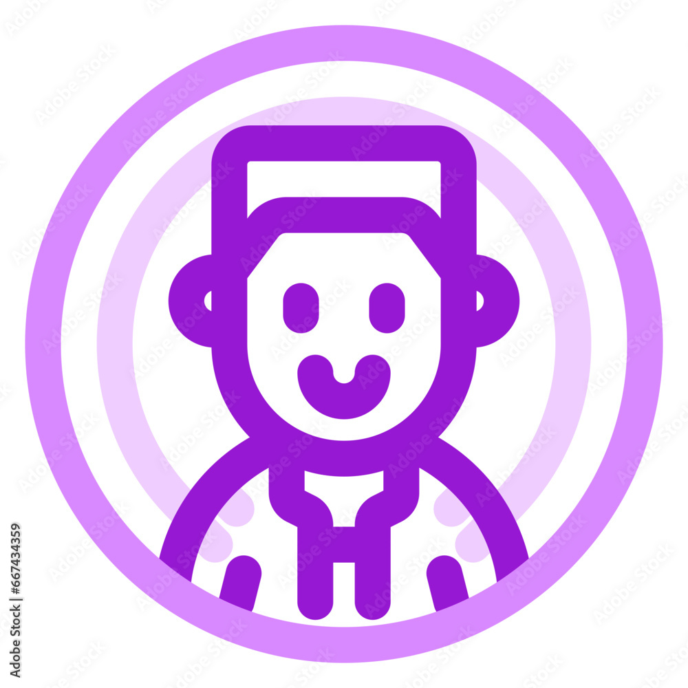 Editable person with army buzz flattop haircut avatar vector icon. User ...