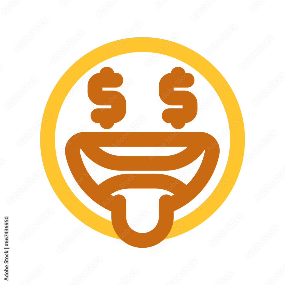 Vecteur Stock Editable greedy face expression emoticon vector icon ...