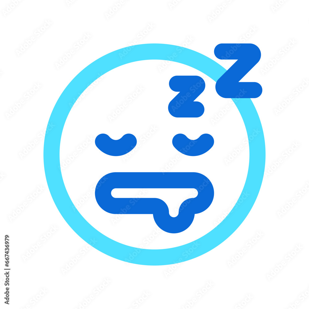 Editable sleepy head, drowzy expression emoticon vector icon. Part of a ...