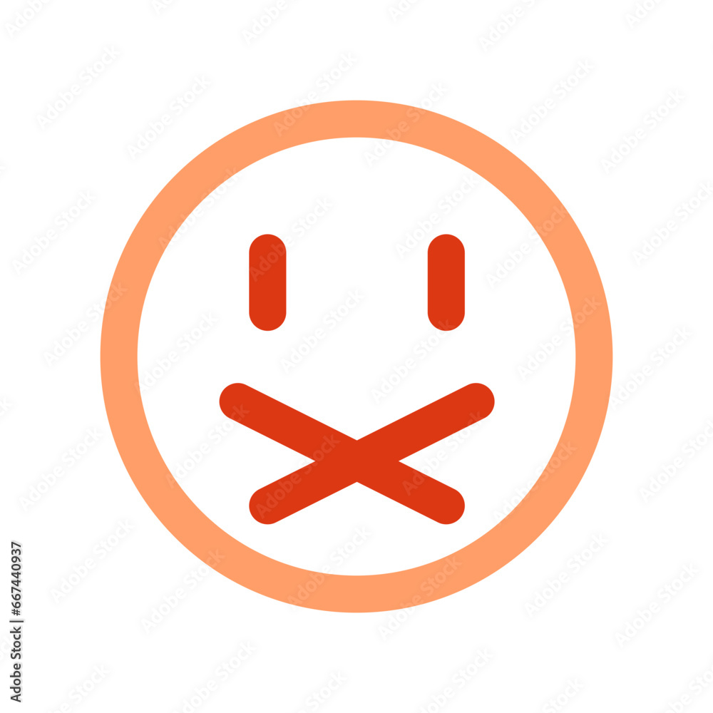 Editable cross mouth, mute, silent vector icon. Part of a big icon set ...